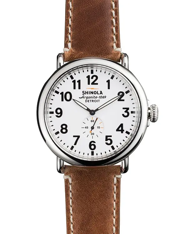Shinola The Runwell 47mm Watch - White/brown