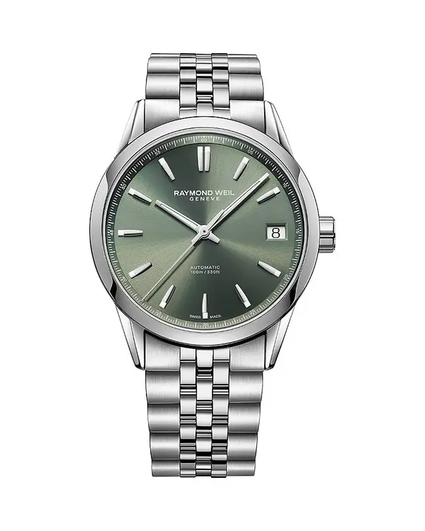 RAYMOND WEIL Freelancer Automatic Bracelet Watch, 40mm - Silver/green