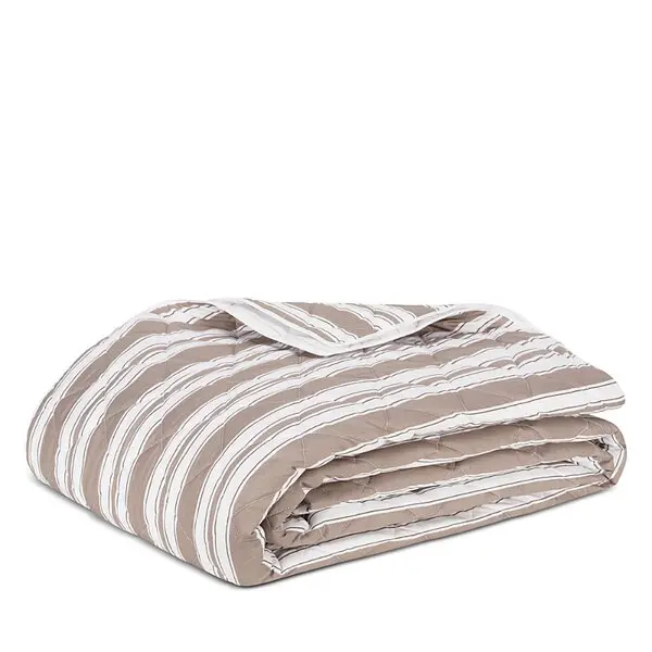 MATOUK Elio Striped Quilt, King - Mocha