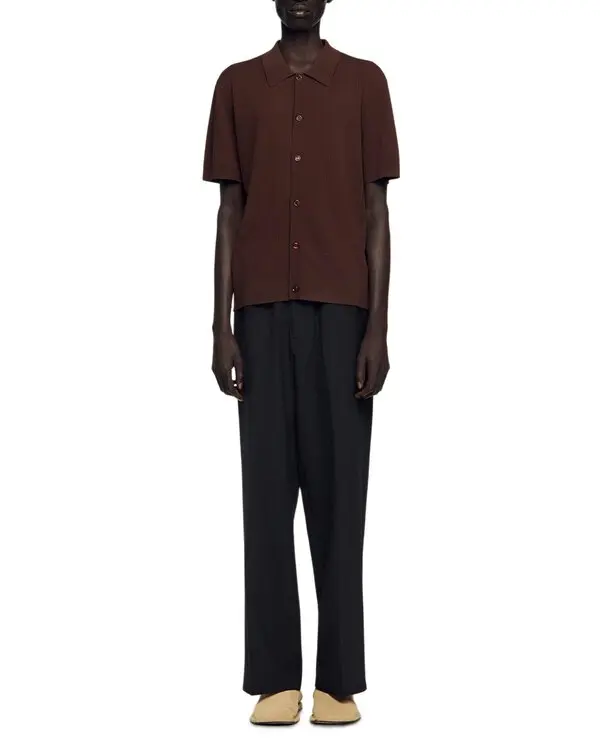 Sandro Openwork Shirt - Chocolate