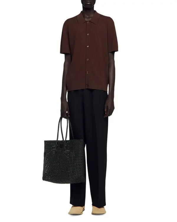 Sandro Openwork Shirt - Chocolate