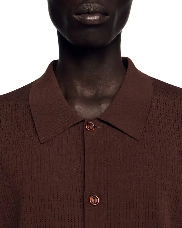 Sandro Openwork Shirt - Chocolate