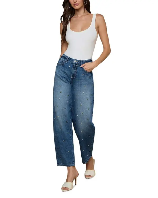 L'Agence Bex High-rise Studded Rodeo Jeans