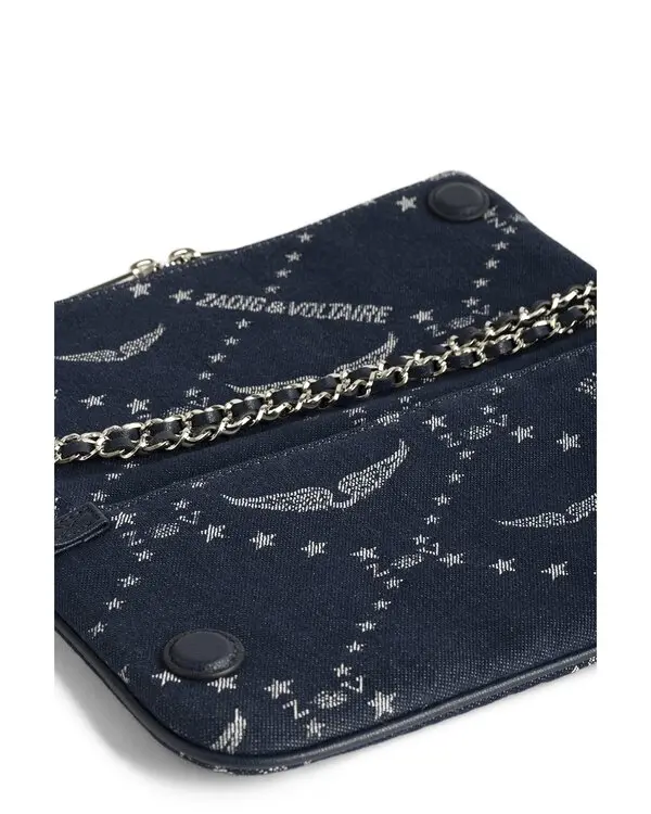 Zadig&Voltaire Rock Zv Monogram Denim Clutch - Silent