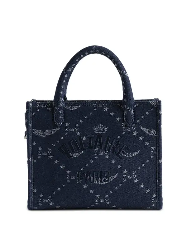 Zadig&Voltaire Angel Mini Zv Monogram Denim Tote - Silent