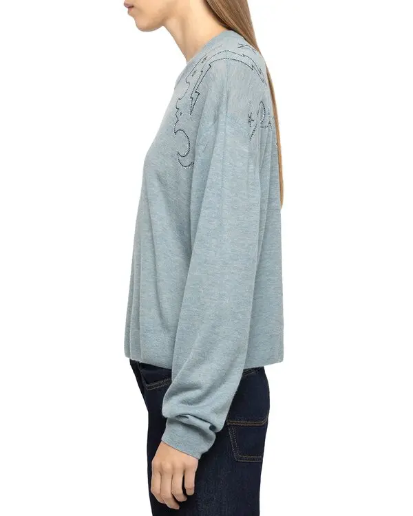 Zadig&Voltaire Swapy Cashmere Sweater With Embellished Back Detail