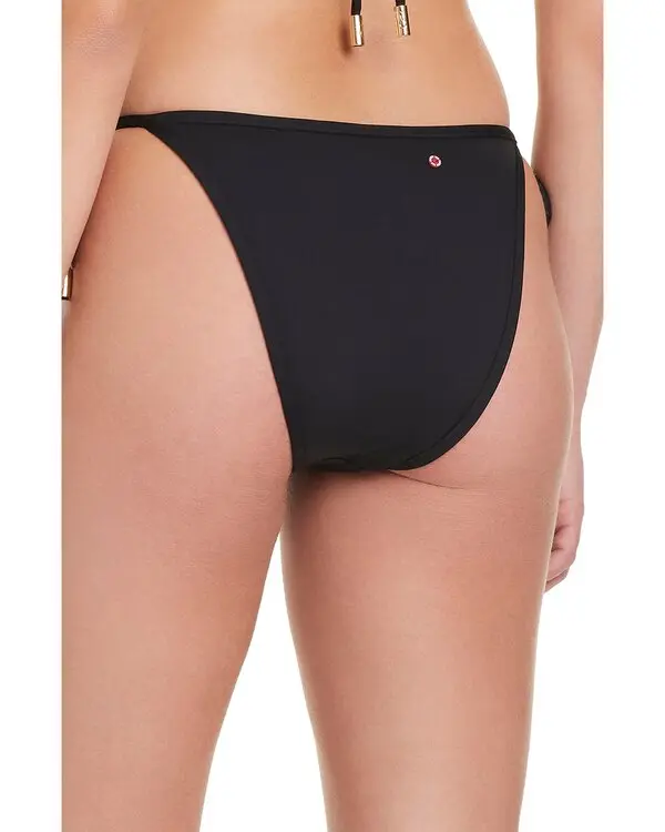 Red Carter Crocheted Trim Bikini Bottom - Black