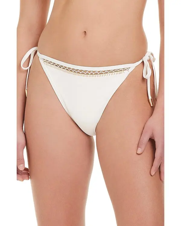 Red Carter Crocheted Trim Bikini Bottom - Papyrus