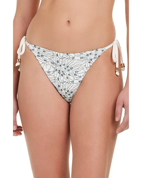 Red Carter Tie Side Bikini Bottom - Indigo Dye