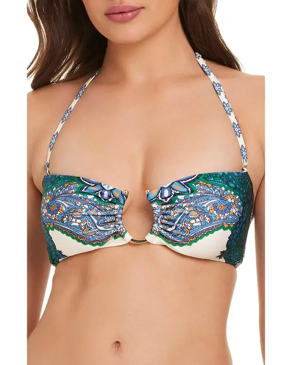 Red Carter U Ring Bandeau Bikini Top
