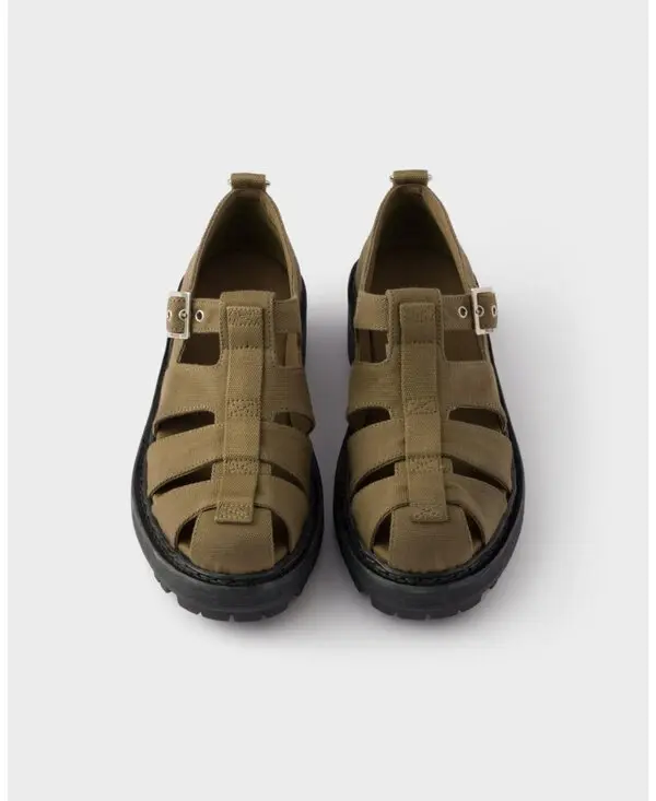 Prada Canvas Fisherman Sandals - Green