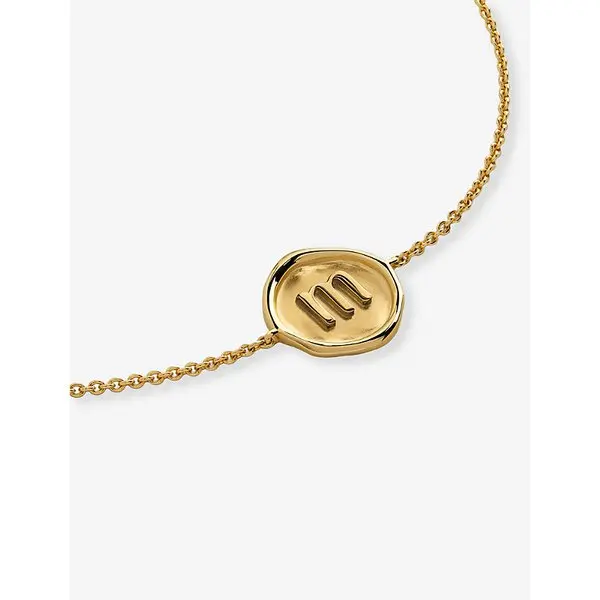 Monica Vinader Initial M Stamp Vermeil Bracelet - Gold
