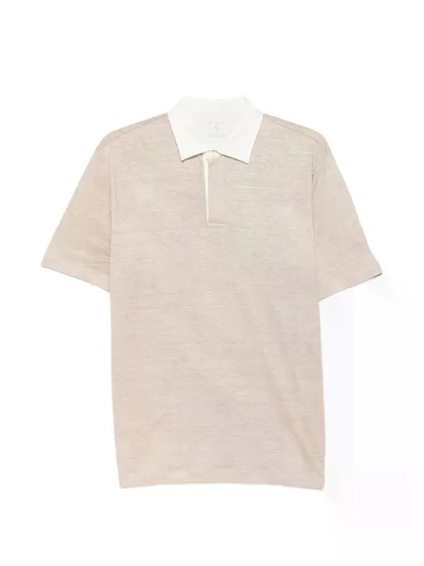 Eleventy Contrast-panel Polo Shirt - Neutrals