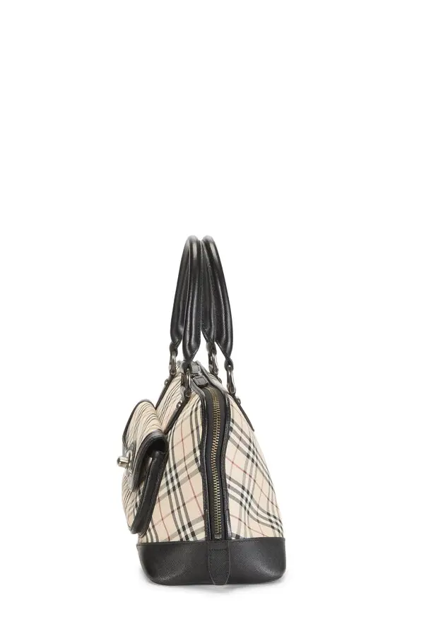 Burberry Jacquard Check Turnlock Dome Handbag