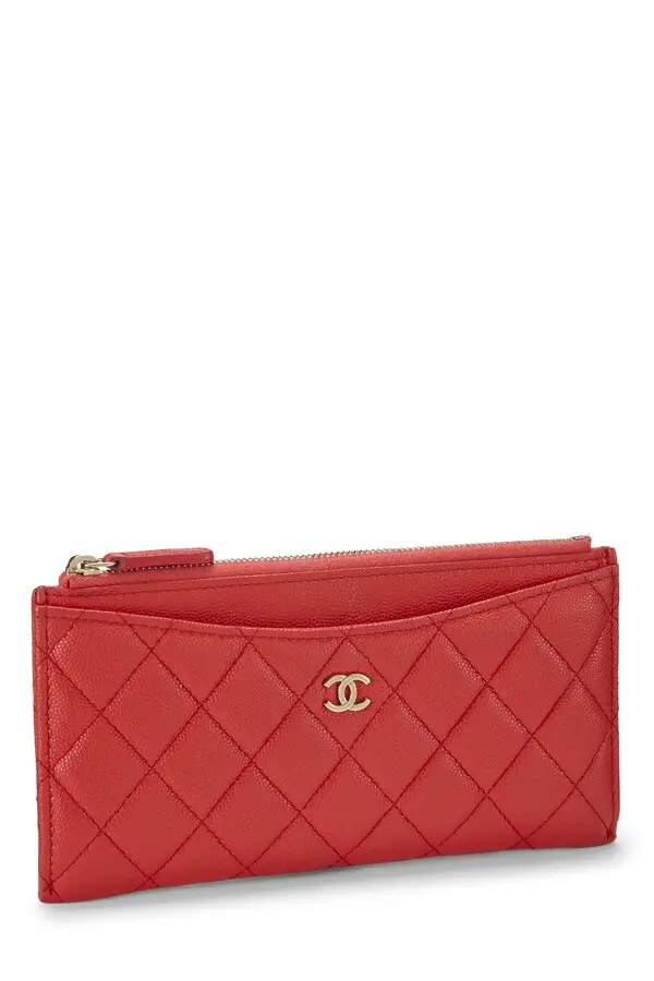 Chanel Quilted Caviar Zip Pouch Wallet