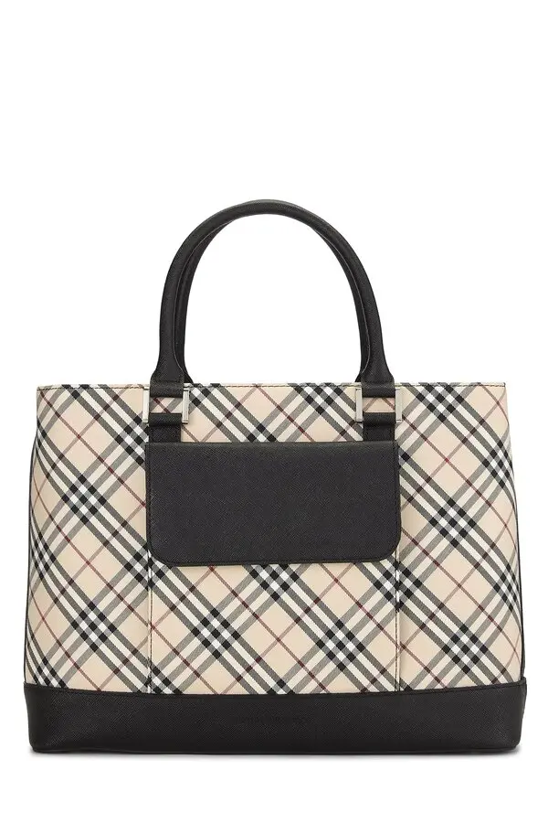 Burberry Check Jacquard Canvas Pocket Handbag - Black