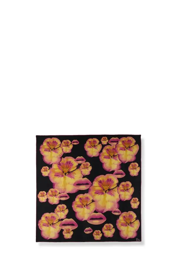 Dior Floral Silk Scarf - Black