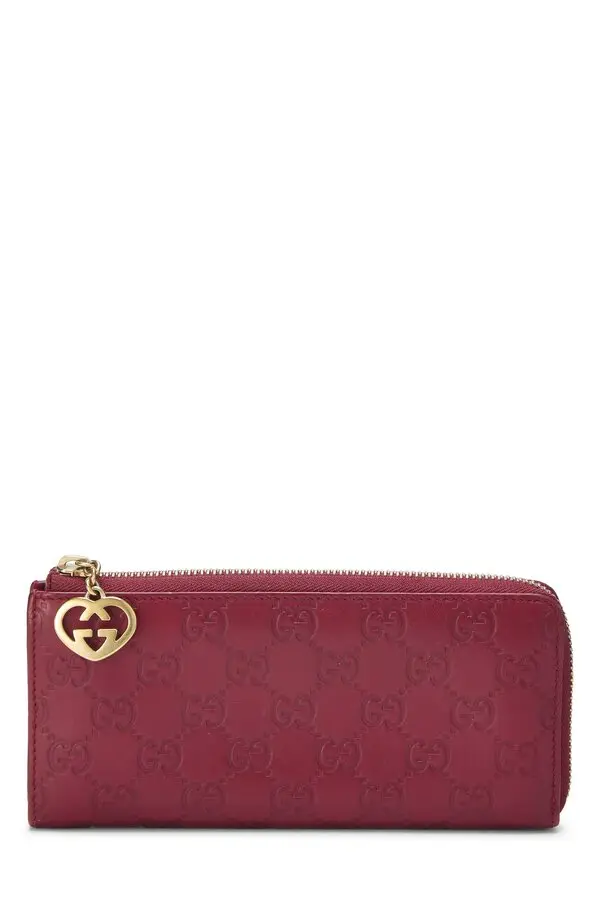 Gucci Ssima Zip Around Wallet - Red