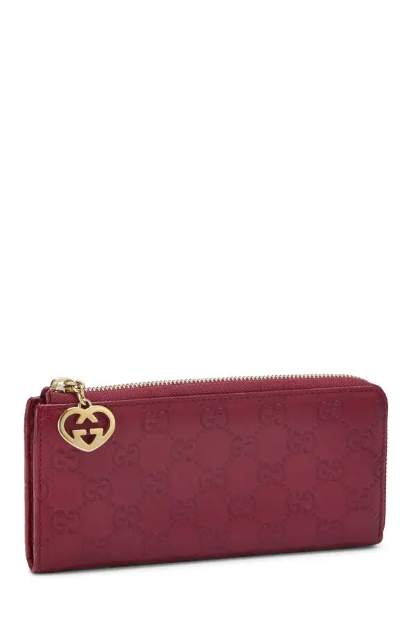 Gucci Ssima Zip Around Wallet - Red