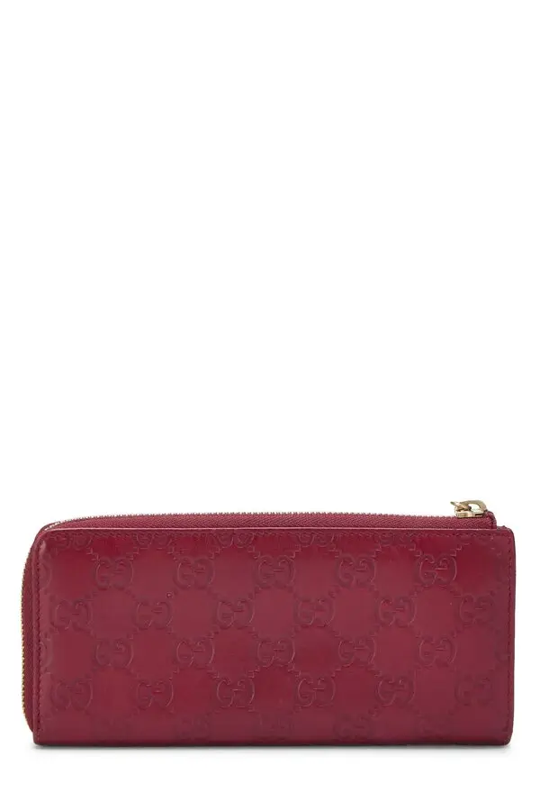 Gucci Ssima Zip Around Wallet - Red