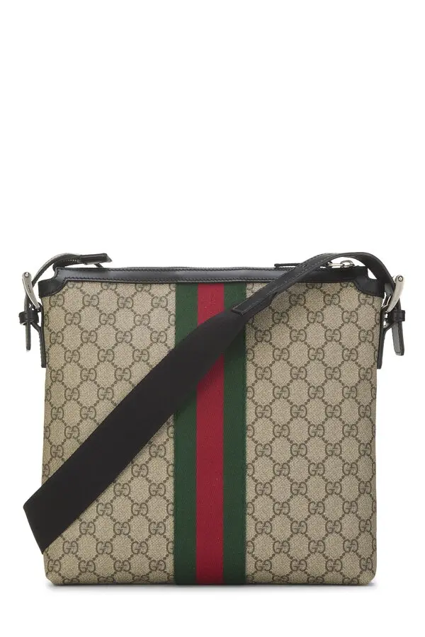 Gucci Gg Supreme Canvas Web Flat Messenger