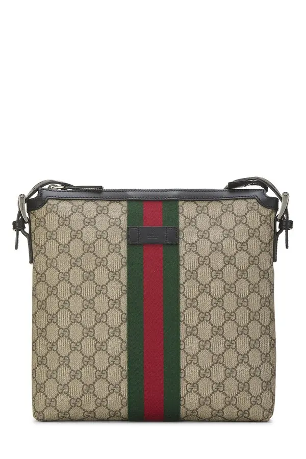 Gucci Gg Supreme Canvas Web Flat Messenger