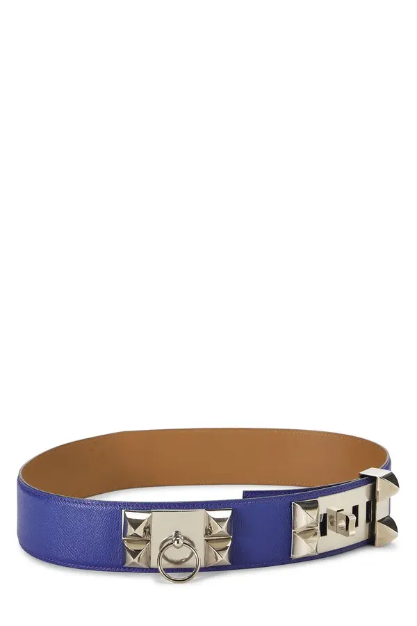 Hermès Epsom Collier De Chien Belt 80 - Blue Electric