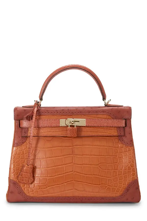 Hermès Matte Alligator Grand Mariage Kelly Retourne 32 - Orange
