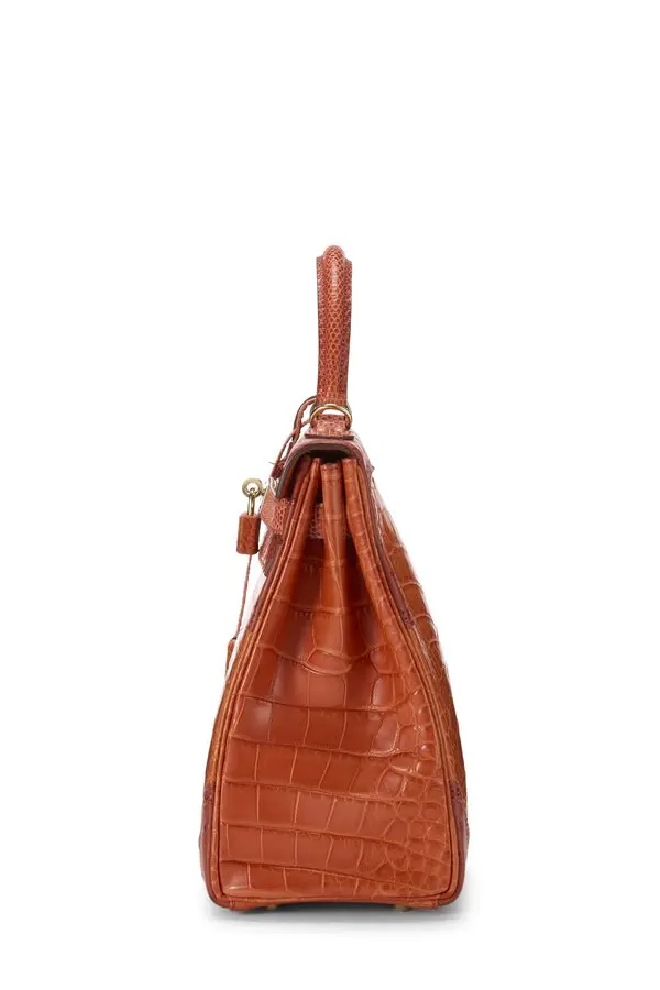 Hermès Matte Alligator Grand Mariage Kelly Retourne 32 - Orange