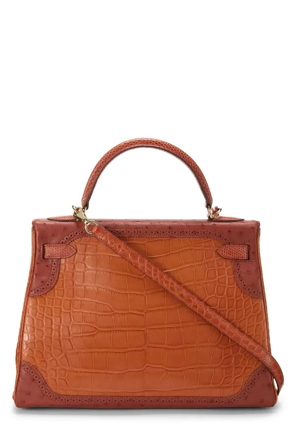 Hermès Matte Alligator Grand Mariage Kelly Retourne 32 - Orange