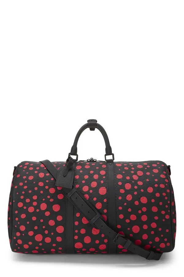 LOUIS VUITTON Yayoi Kusama X Taurillon Infinity Dots Keepall Bandouliere 50 - Red