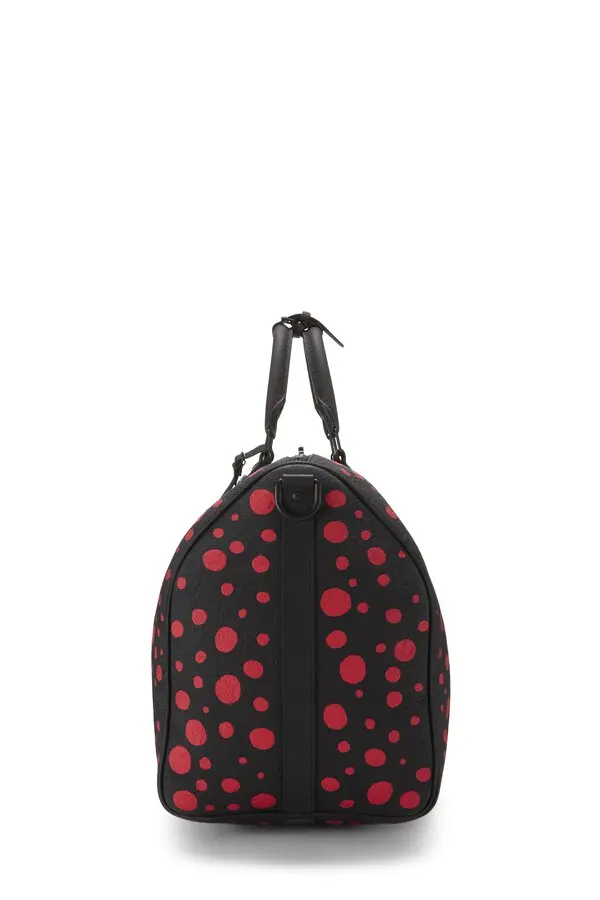 LOUIS VUITTON Yayoi Kusama X Taurillon Infinity Dots Keepall Bandouliere 50 - Red
