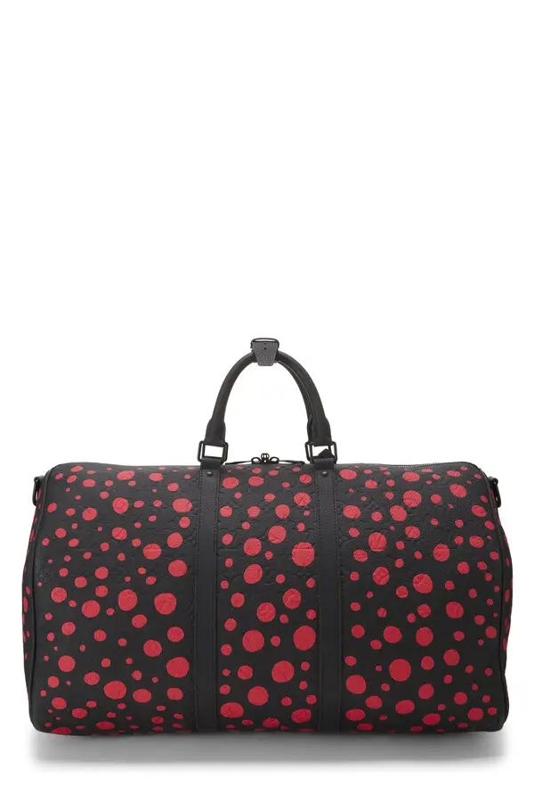 LOUIS VUITTON Yayoi Kusama X Taurillon Infinity Dots Keepall Bandouliere 50 - Red
