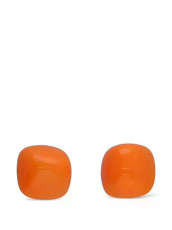 Vintage Square Clip-on Earrings - Orange