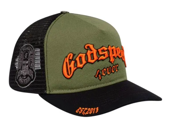 GODSPEED Gs Forever Trucker Hat - Olive/orange