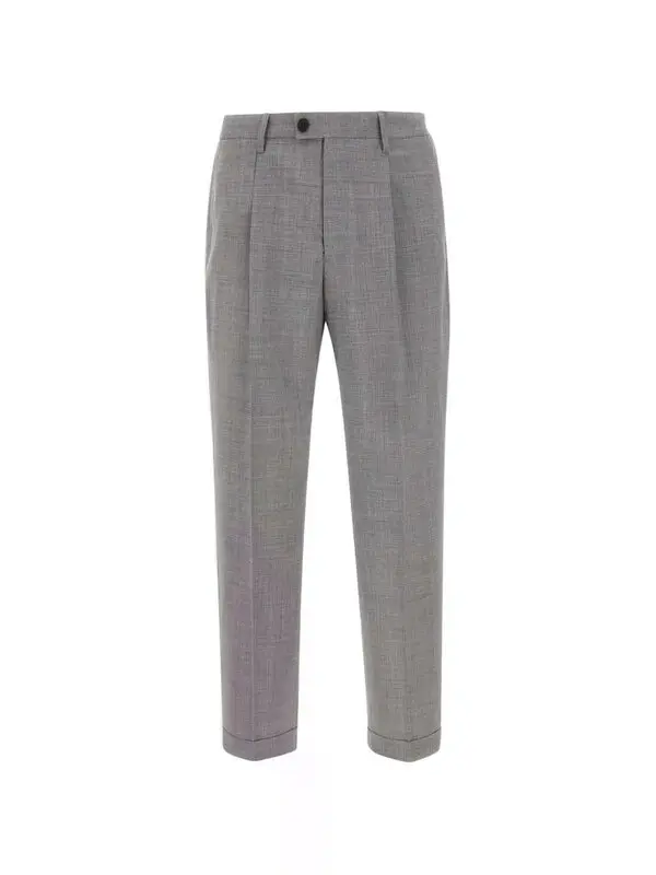 DEVORE INCIPIT Pleated Cuffed Trousers - Grey