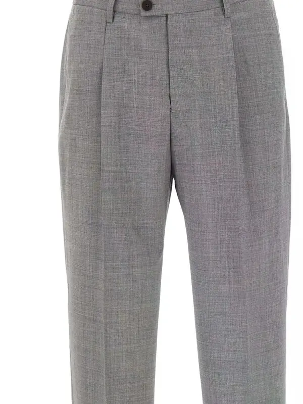DEVORE INCIPIT Pleated Cuffed Trousers - Grey