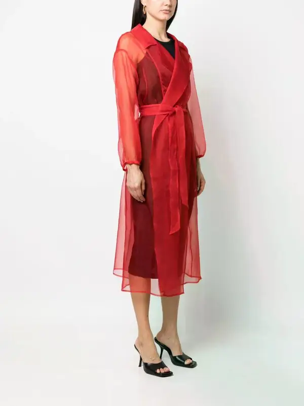 Herno Sheer Silk Belted Coat