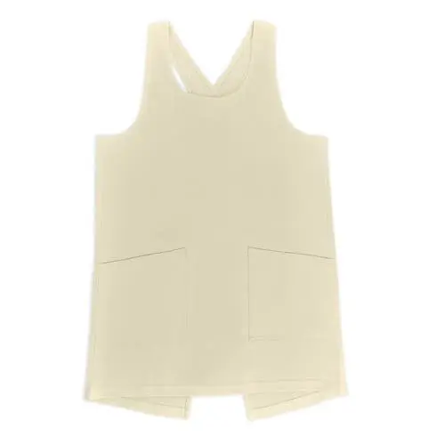 SOLINO HOME Linen Apron 35 X 45 In For Dining Table - Creamy Ivory