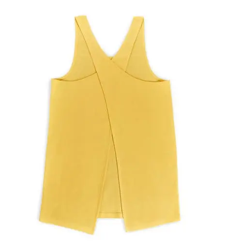 SOLINO HOME Linen Apron 35 X 45 In For Dining Table - Marigold Yellow