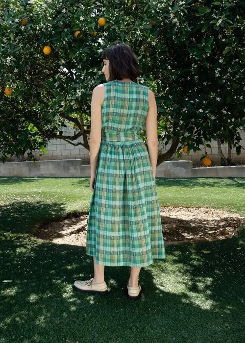 Ace & Jig Callie Sleeveless Belted V-neck Dress - Garden