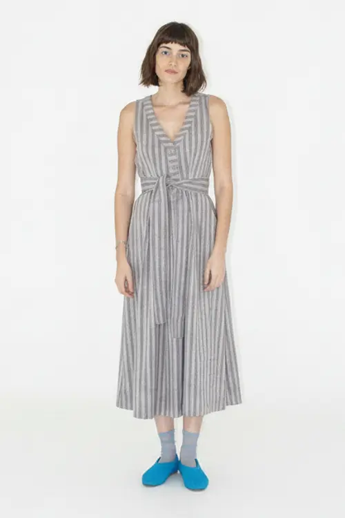 Ace & Jig Callie Sleeveless Belted V-neck Dress - Scribble