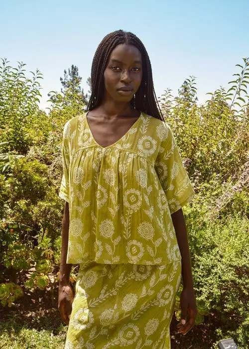 Ace & Jig Maura Reversible V-neck Top - Aloe
