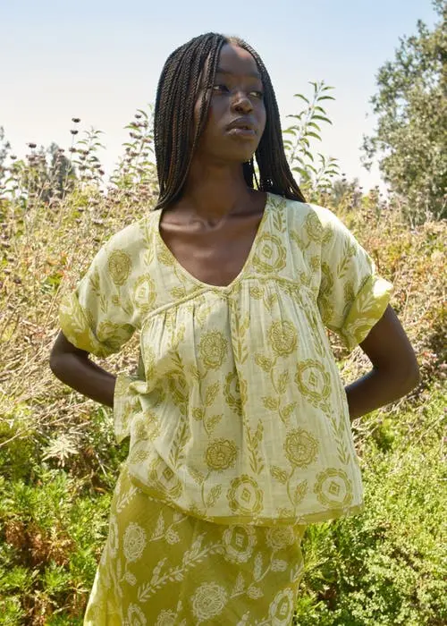 Ace & Jig Maura Reversible V-neck Top - Aloe