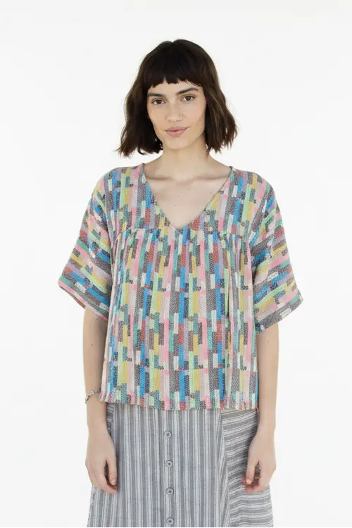 Ace & Jig Maura Reversible V-neck Top - Trivia