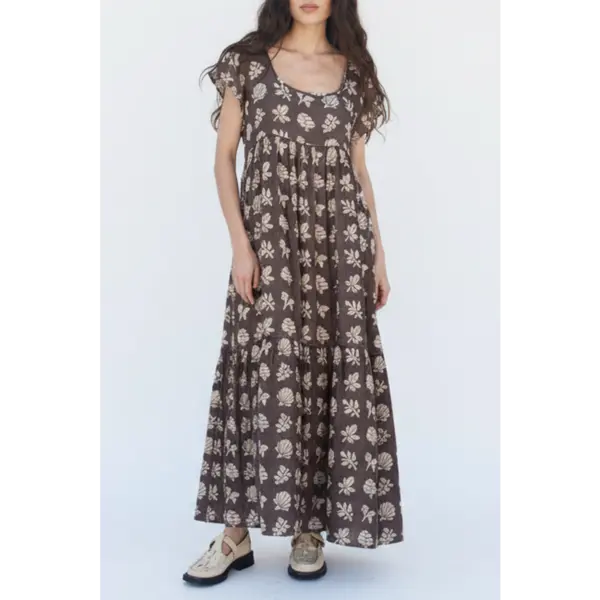 Ace & Jig Loulou Tiered Low Scoop Maxidress - Botanical