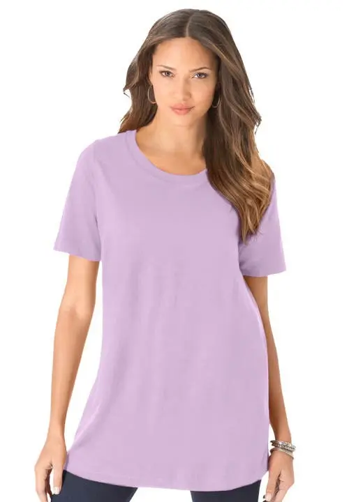 ROAMAN'S Cotton Crewneck Tee - Pale Lavender