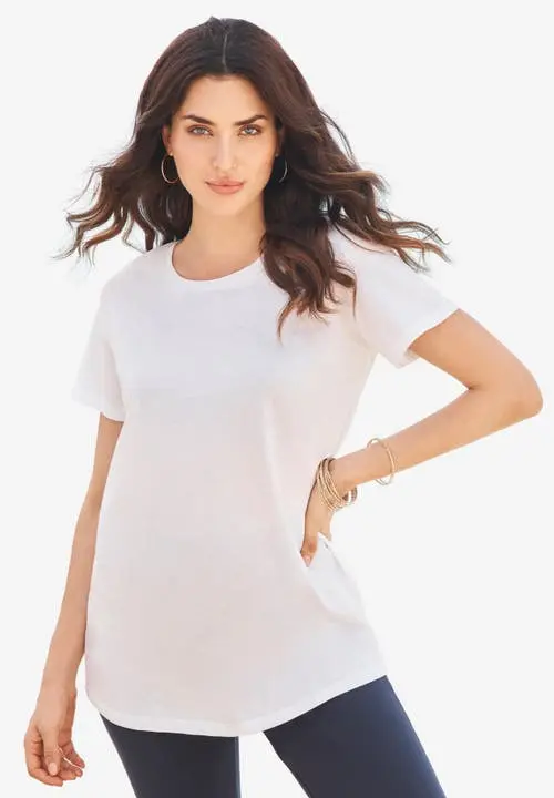 ROAMAN'S Cotton Crewneck Tee - Pale Lavender