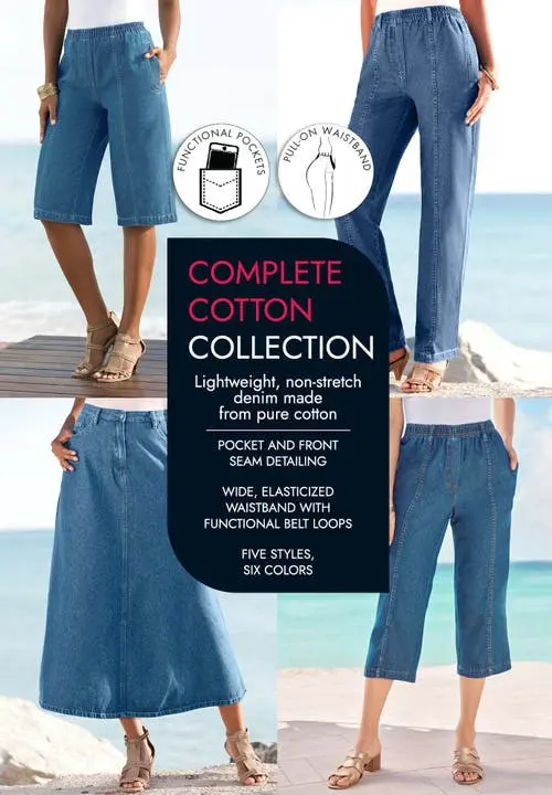 Roaman's Easy Wear Bermuda Shorts - Black Denim