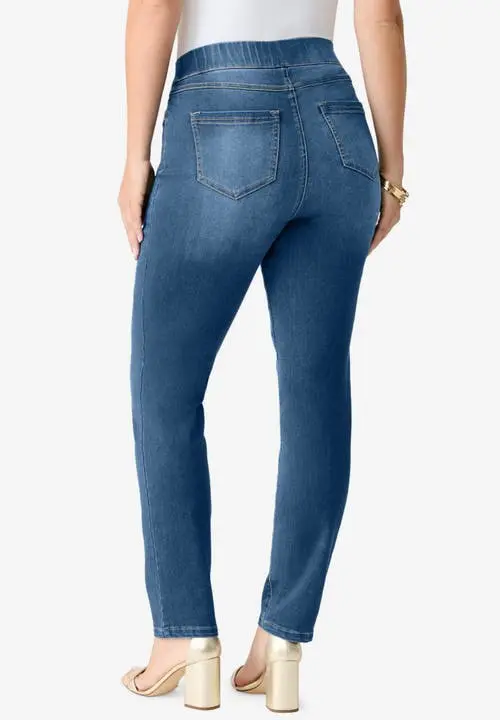 ROAMAN'S 360° Stretch Straight Leg Jean - Medium Stonewash